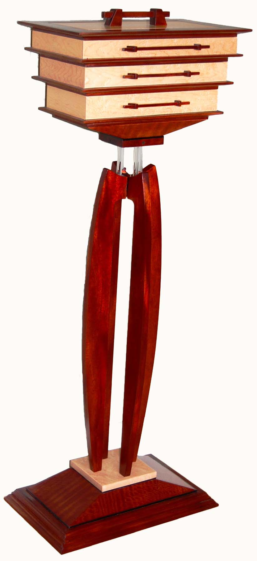 Floating Jewelry Box in Makore, Maple, and Ebony – Cook Woods