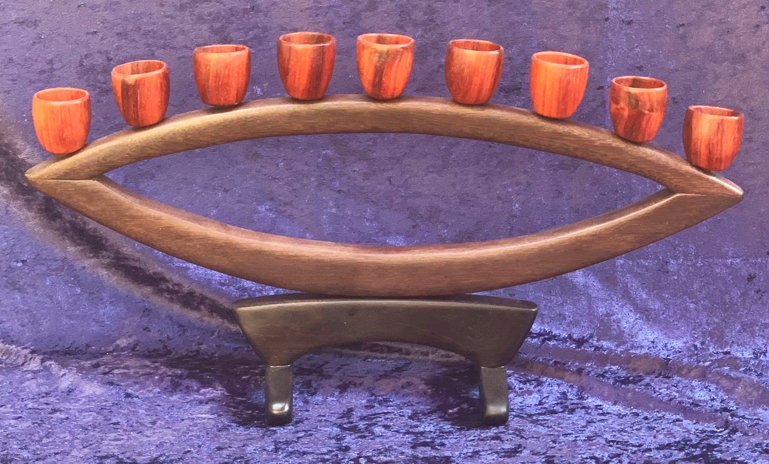 Lovely Menorah in African Blackwood, Brazilian Ebony, and Padauk – Cook ...