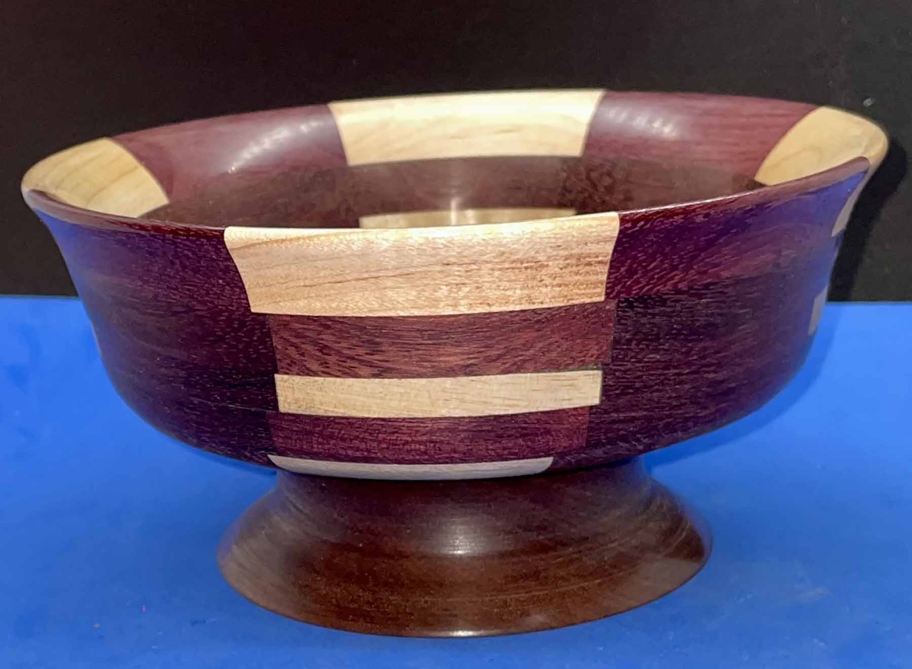 Segmented bowl in Purpleheart, Maple, Walnut – Cook Woods